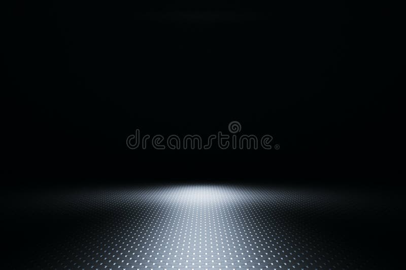 Spotlight on Dark Metallic Checkerboard Floor, Creating a Dramatic ...