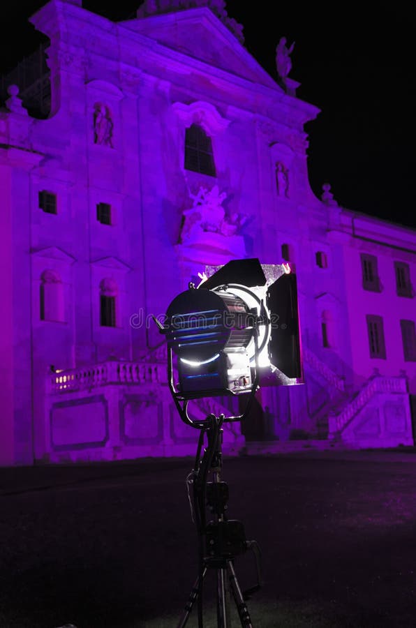 Spotlight Effect with Lilac Filter Stock Image - Image of purple ...