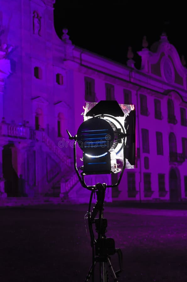 LED Spotlight with Purple Beams, Modern Party Illumination Equipment ...