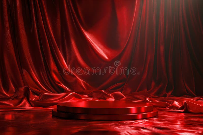 Spotlight on Elegant Red Stage Stock Illustration - Illustration of ...