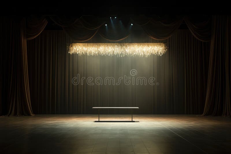 Spotlight on Empty Stage with Ballet Barre Stock Photo - Image of empty ...