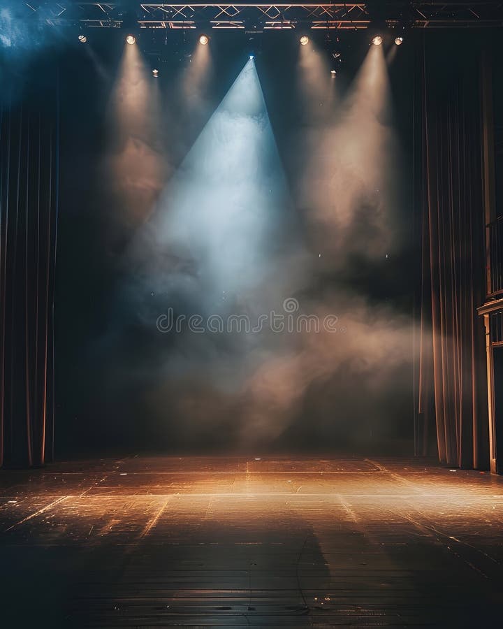 Spotlight on Empty Stage, Ready for Theatrical Performance Stock Image ...
