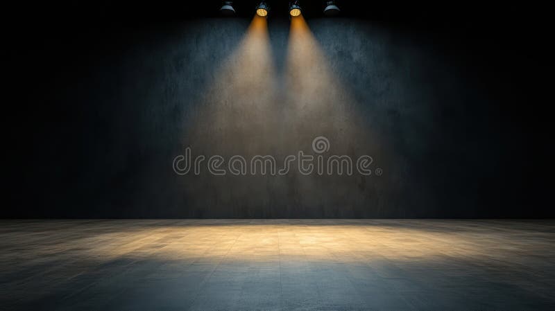 Spotlight on Empty Stage with Wooden Flooring Stock Illustration ...
