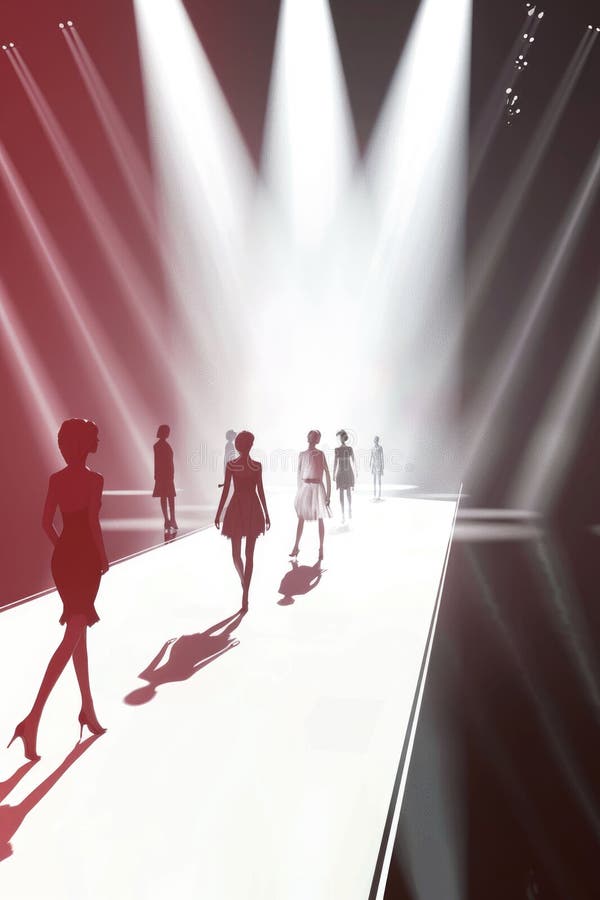 A Spotlight-filled Runway with Dramatic Lighting Casting Shadows on ...