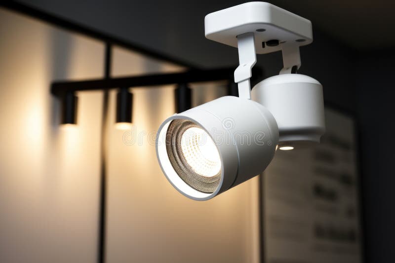 Spotlight Fixture with a Smart Bulb Inside Stock Illustration ...