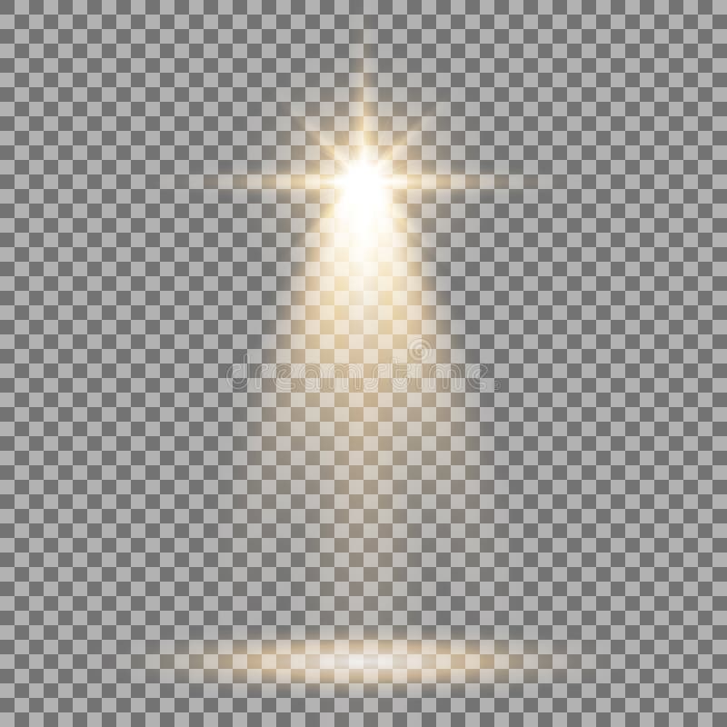 Spotlight Glow Effect, Light Beam, Golden Color Stock Vector ...