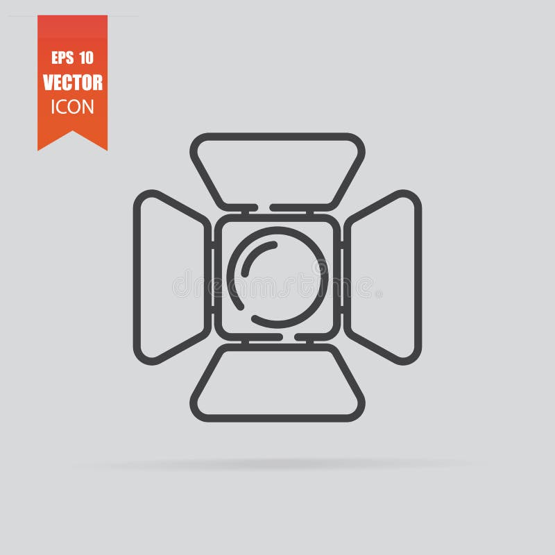 Spotlight Icon in Flat Style Isolated on Grey Background Stock Vector ...