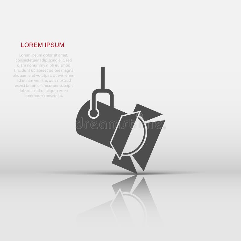 Spotlight Icon in Comic Style. Lamp Vector Cartoon Illustration on ...