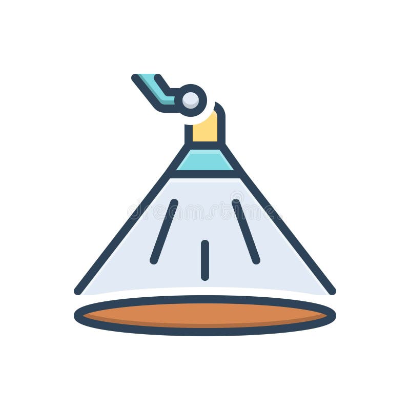 Color Illustration Icon for Spotlight, Office, and Street Light Stock ...