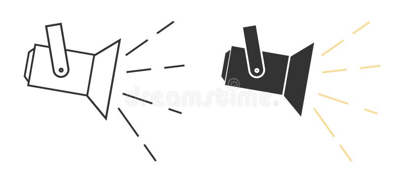 Spotlight Icon. Teatr Projector Symbol. Sign Studio Lamp Vector Stock ...