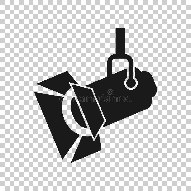 Spotlight Icon in Transparent Style. Lamp Vector Illustration on ...