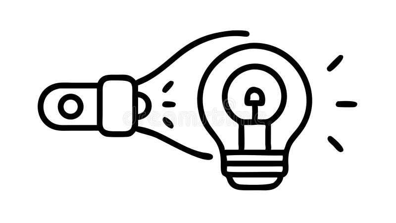 Spotlight on Idea Lightbulb Icon, for Focus and Brilliance, Vector ...