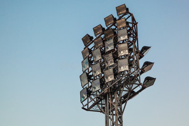Spotlight Illuminate the Locations Stock Image - Image of metal, field ...