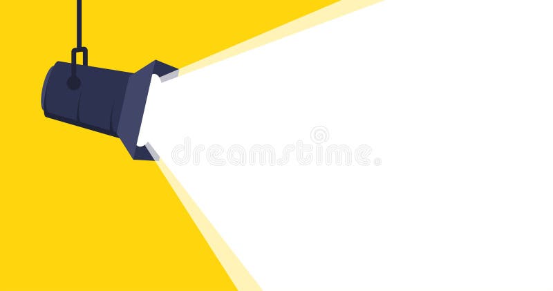 Spotlight with Illuminated Background and Copy Space for Text. Ceiling ...