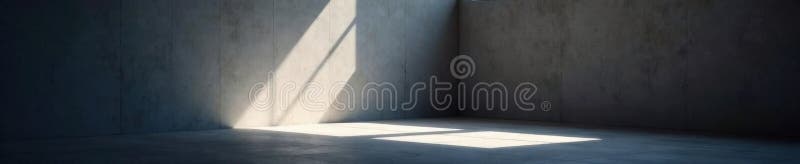 Spotlight Illuminates Empty Interior Corner, Deep Shadows, High Key ...