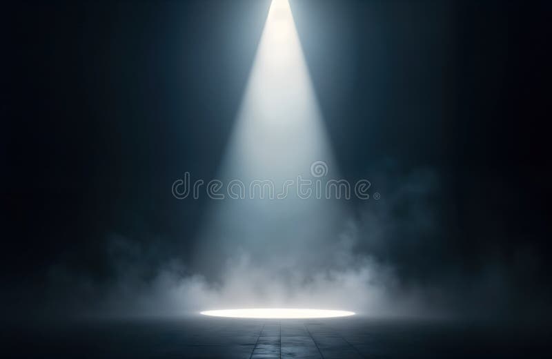 Spotlight Illuminates Empty Space on Dark Floor. Modern Design Studio ...