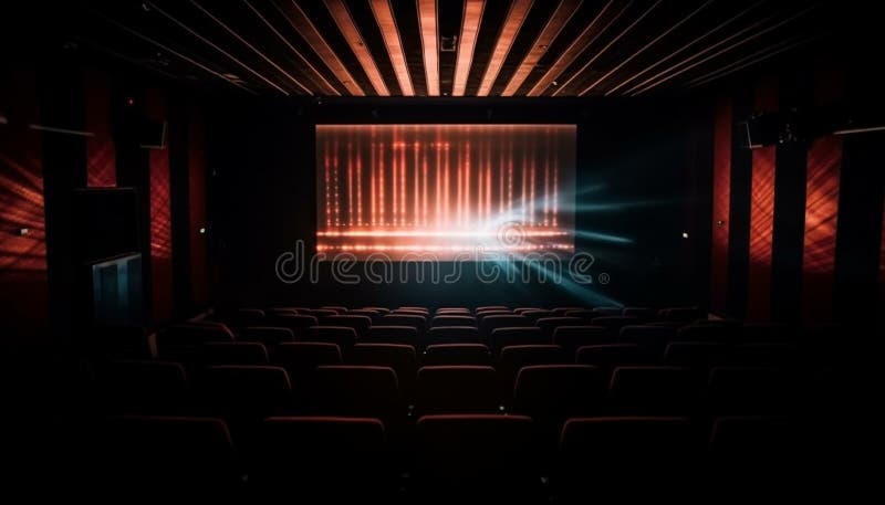 Spotlight Illuminates Empty Stage in Modern Theater Generated by AI ...