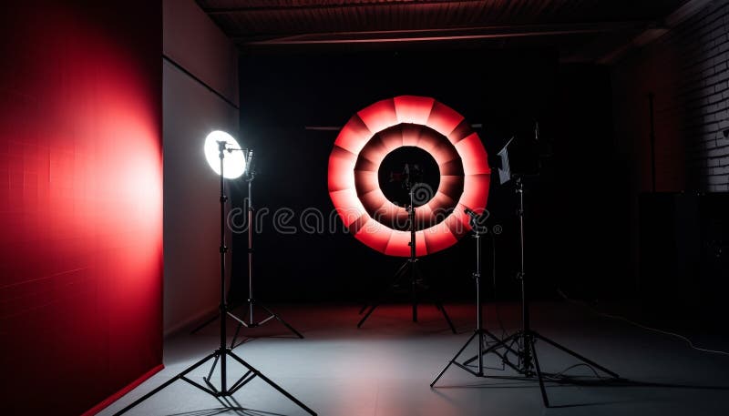 Spotlight Illuminates Modern Stage, Glowing with Technology Generated ...