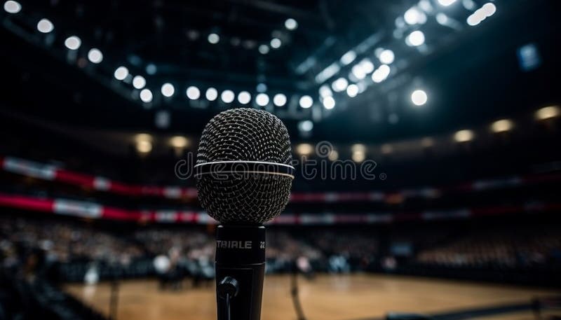 Spotlight Illuminates Singer on Stage at Concert Generative AI Stock ...