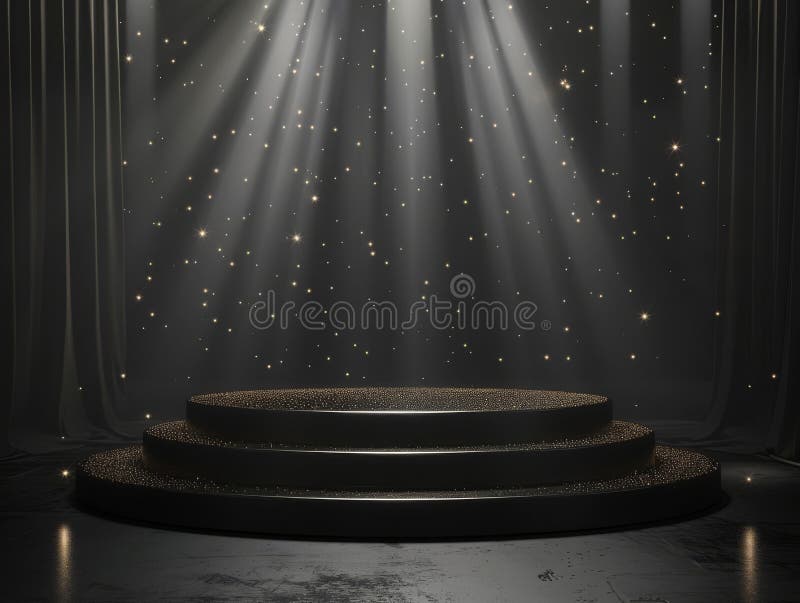 A Spotlight Illuminates the Stage, Set for a Star Performance Stock ...