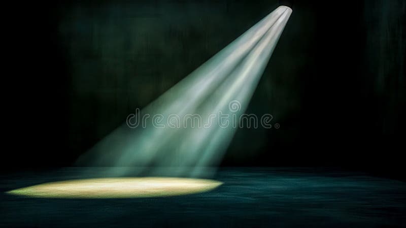 Spotlight Illuminating Dark Room with Grunge Wall Background Stock ...