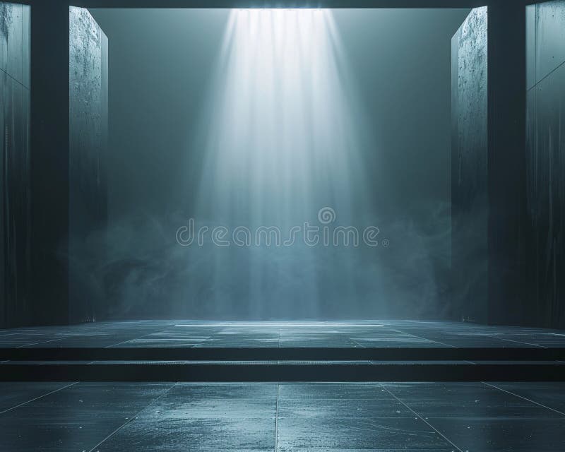Spotlight Illuminating an Empty Stage with Modern Dance Floor Capturing ...