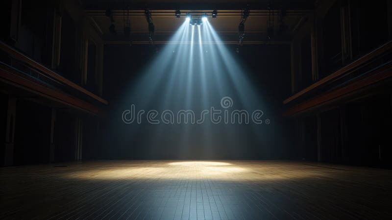 Spotlight Illuminating Empty Theater Stage Capturing Dramatic ...