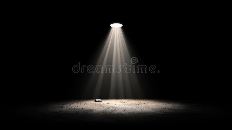 Spotlight Illuminating an Isolated Object on a Dark Stage with Rays of ...