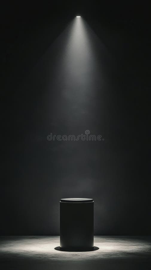 Spotlight Illuminating a Pedestal in a Dark Room, Dramatic Lighting ...