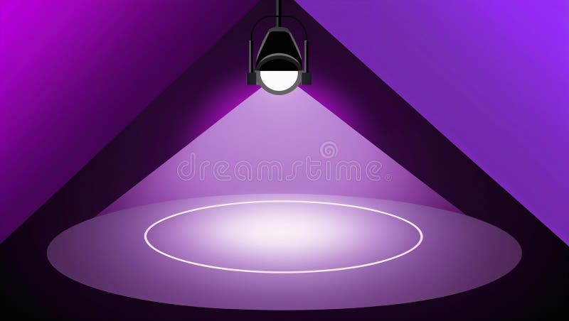Spotlight Illuminating Purple Stage for Performance or Presentation ...