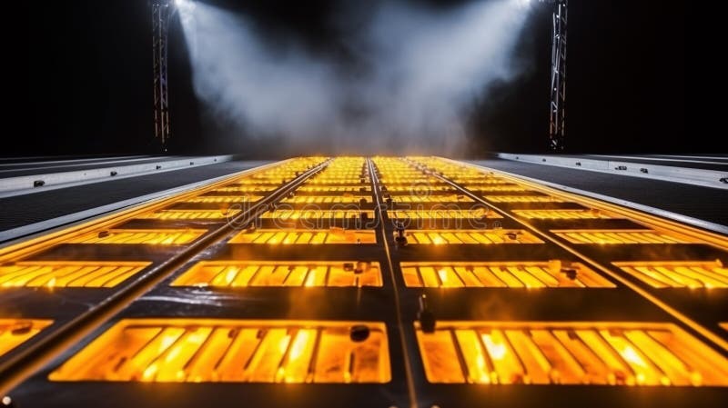 Spotlight on Innovation, Long Hi-Tech Exhibition Stage with Lights and ...