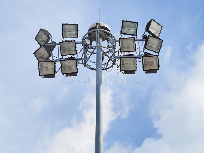 Spotlight lamp post stock photo. Image of spotlight, object - 83934772
