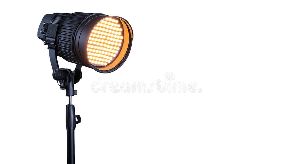 Spotlight with LED Bulbs on Stand Transparent Background Stock Photo ...