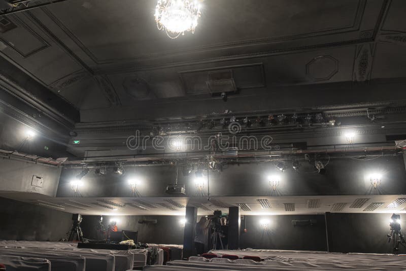 Technical Lights that the Stage at Theater. Stock Image - Image of ...