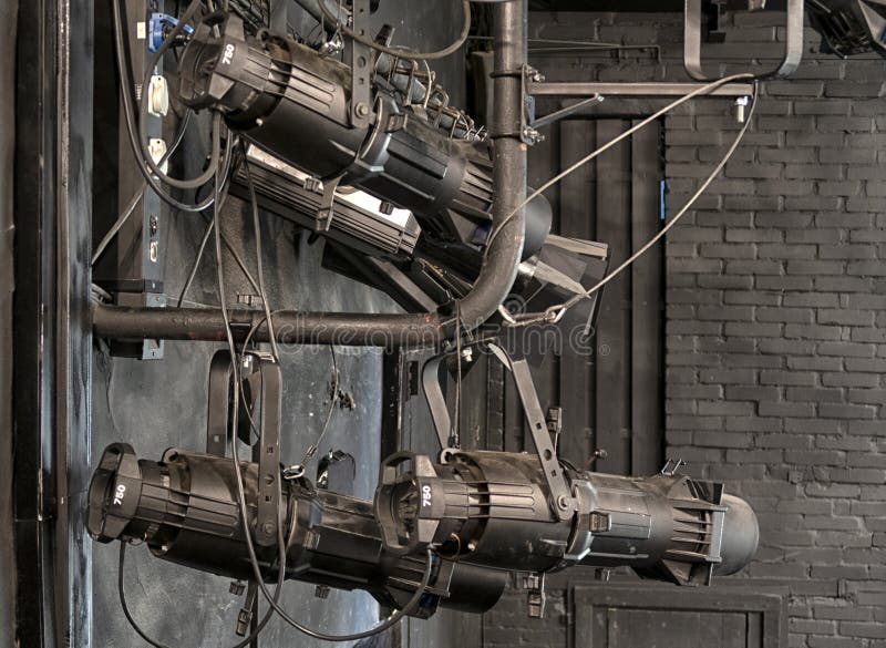 Technical Lights that the Stage at Theater. Stock Photo - Image of ...
