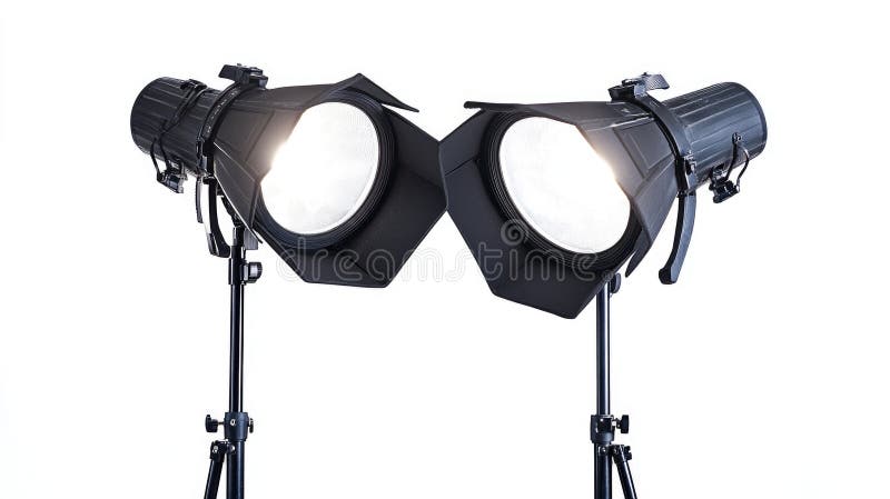 Spotlight lights on tripod stock image. Image of generated - 377170593
