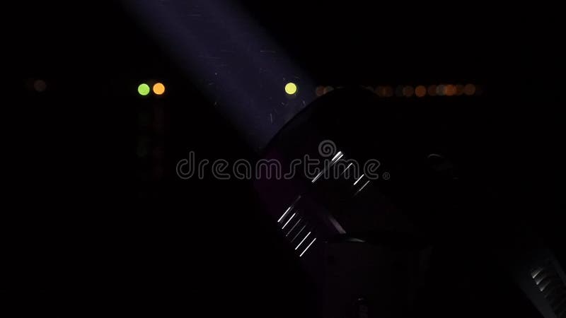 Spotlight Machines Create Light Beams with Moving Its Direction in the ...