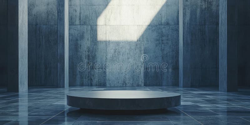 Spotlight Marble Pedestal: a Dark, Moody Scene Featuring a Round Marble ...