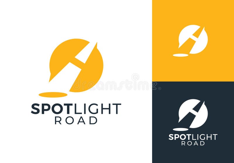 Spotlight with Negative Road Combination Logo Design Vector Stock ...