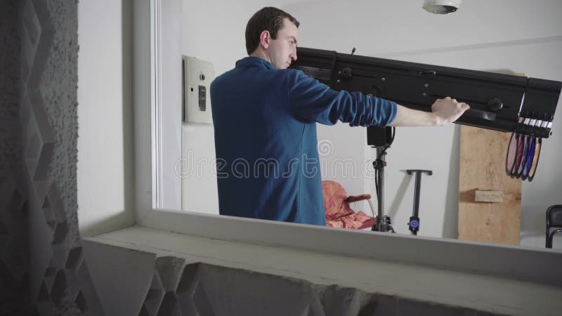 Spotlight Operator Tracks Actors Around the Stage Stock Video - Video ...