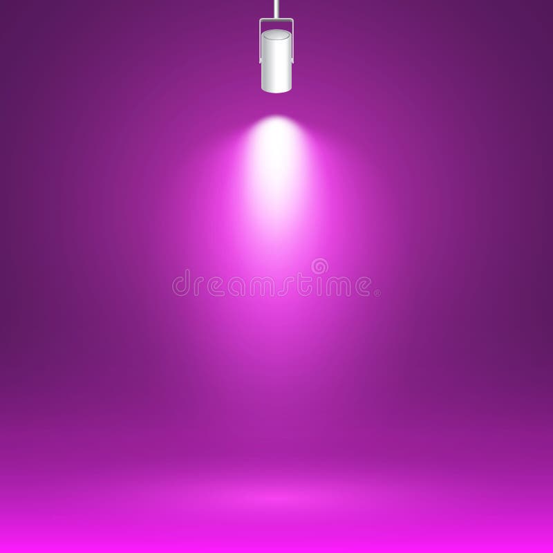 Spotlight on Pink Bakground. Light Effect. Bright Light Beam Stock ...