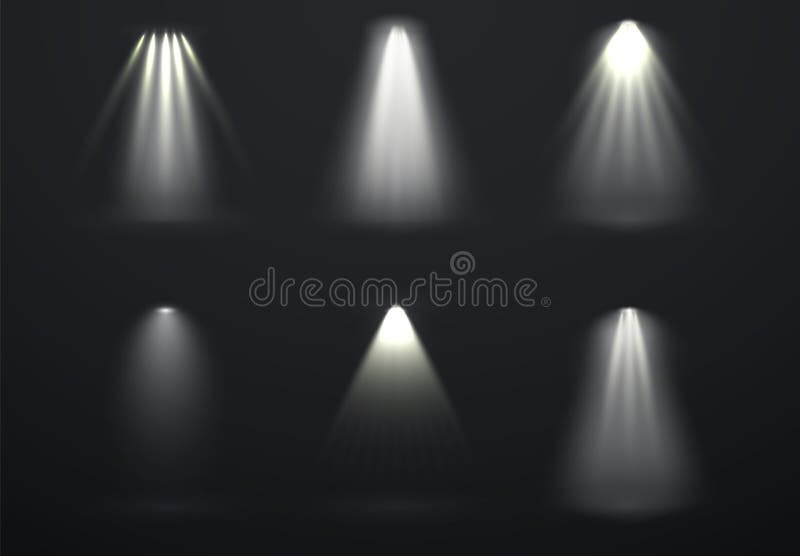 Spotlight Rays. Vector Glowing Light Effect Stock Vector - Illustration ...