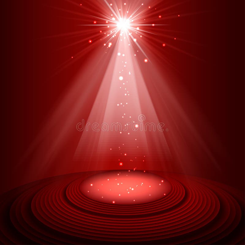 Spotlight red on stage stock vector. Illustration of event - 49172045