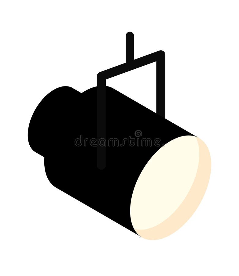Spotlight reflector icon stock vector. Illustration of glow - 231862276