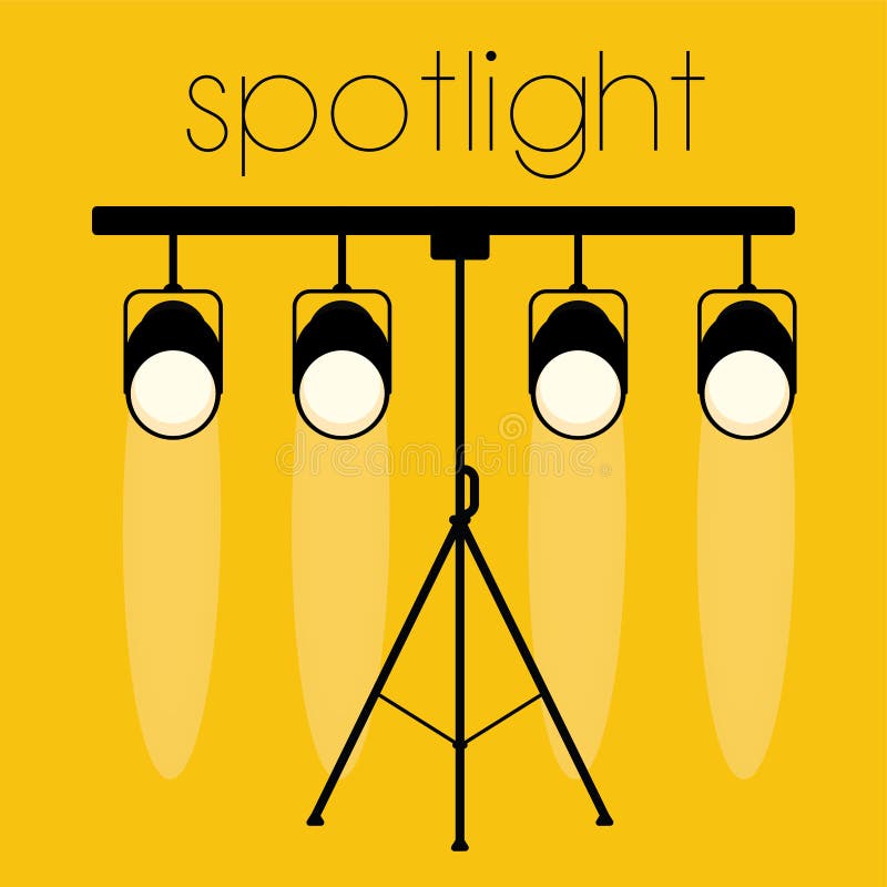 Spotlight reflector poster stock vector. Illustration of floodlight ...