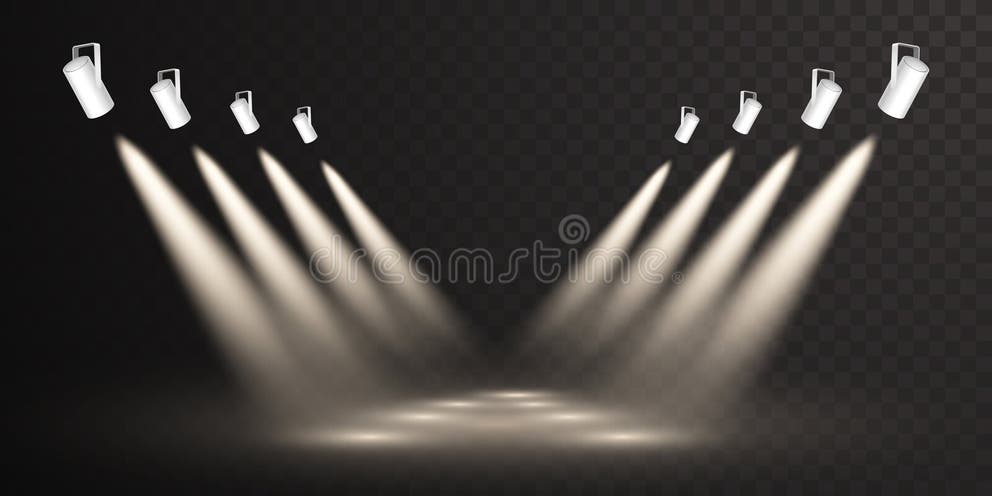 Spotlight Set Collection on Transparent Bakground. Light Effect. Bright ...