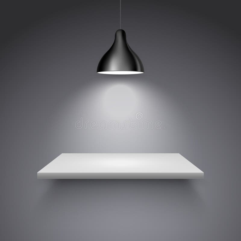 Spotlight Shelf on Wall Background Vector Design. Light Gallery Spot ...