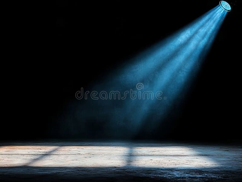A Spotlight Shines Brightly in a Dark Room Stock Photo - Image of ...