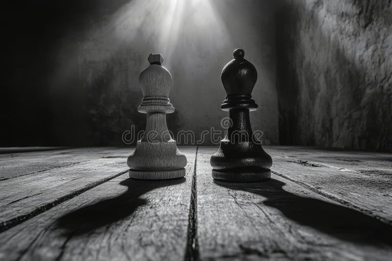 The Spotlight Shines Down on a Chess Pawn, Producing a Shadow with ...