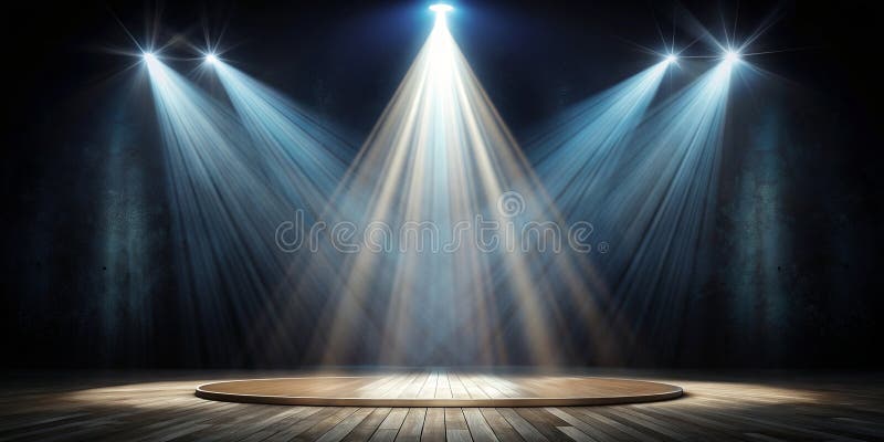 A Spotlight Shines Down on a Dark Stage the Spotlight is Bright and ...